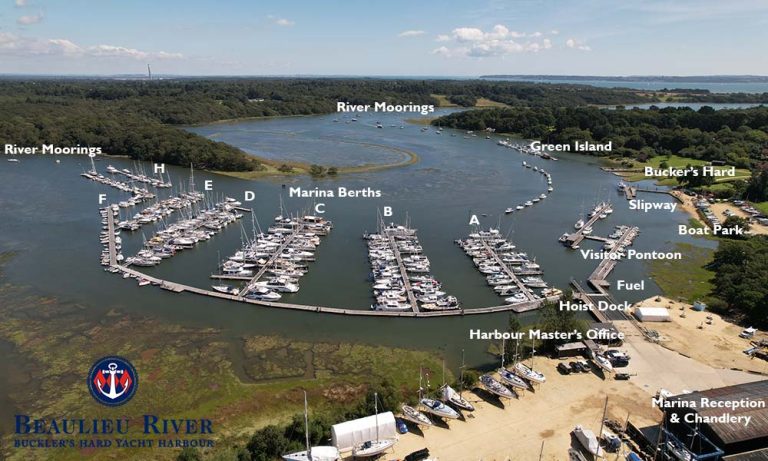 Berth & Moorings Map | Beaulieu River & Buckler’s Hard Yacht ...